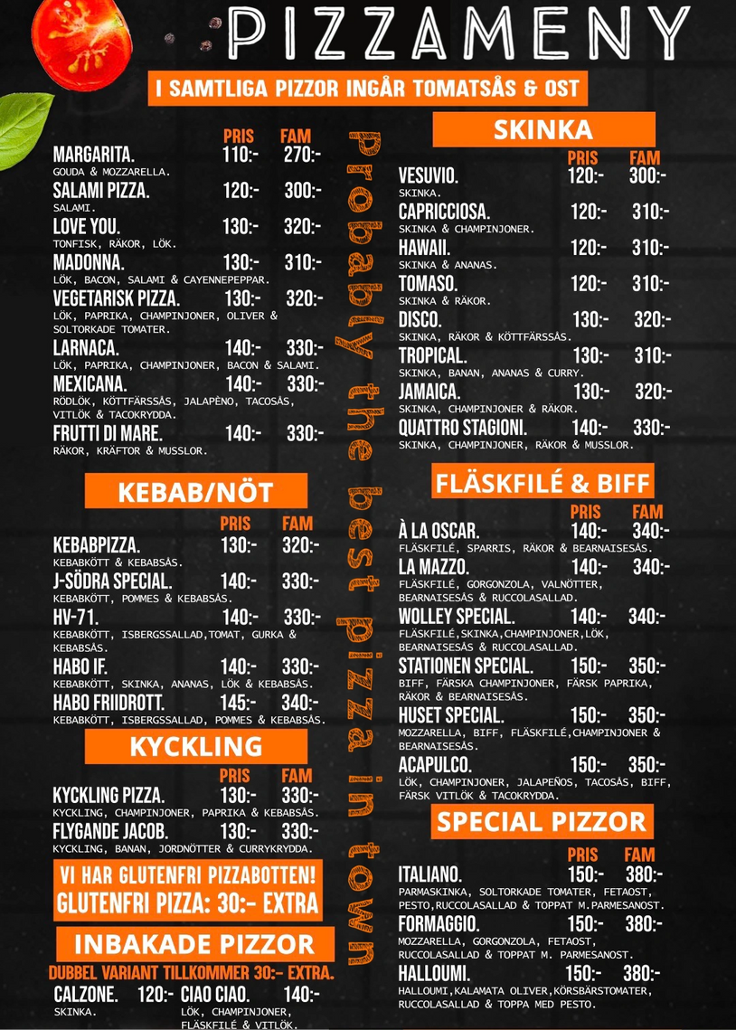 Pizza/Meny