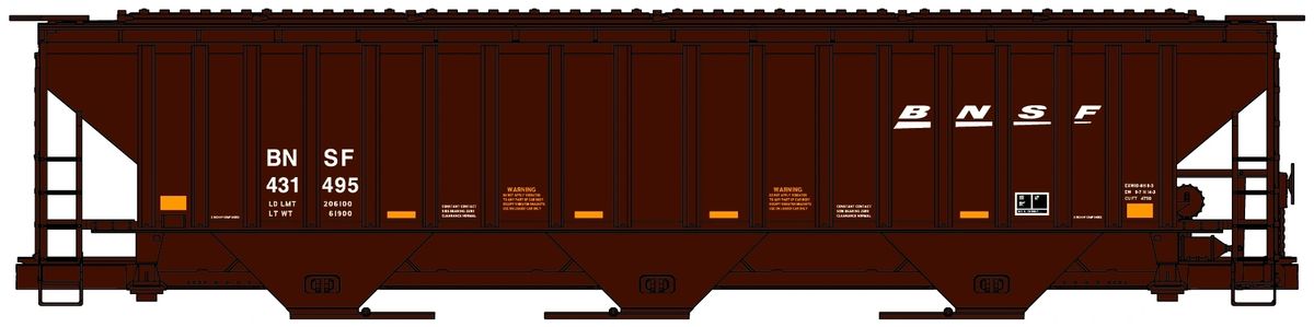 Accurail HO Kit Pullman Std. Covered Hopper BNSF ( 6537 )