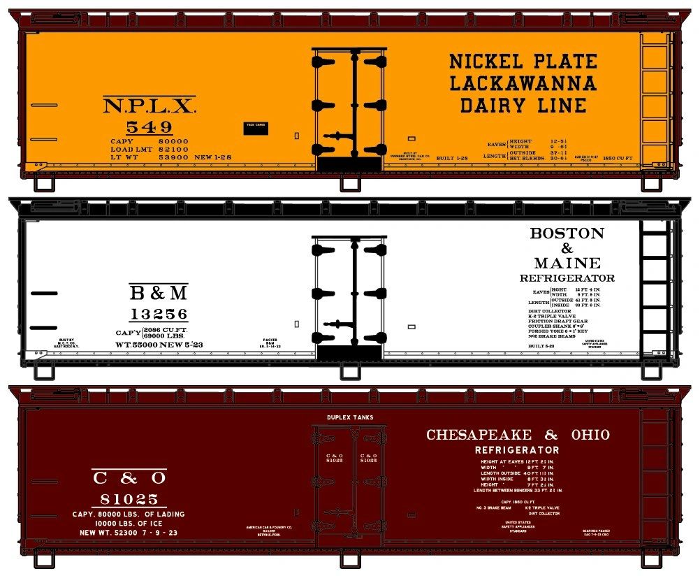 A-8156: ACCURAIL 40' WOOD REEFER CAR 3 CAR SET
