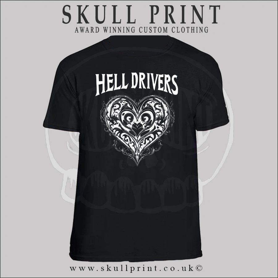 Hell Drivers White Heart Logo t-shirt