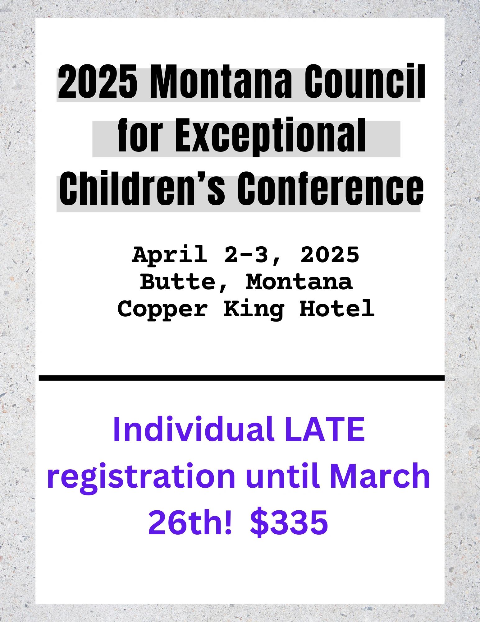 MCEC 2025 Individual Late Registration