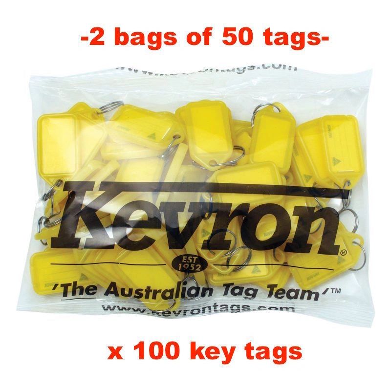 Kevron ID5 Yellow Key Tags x 100