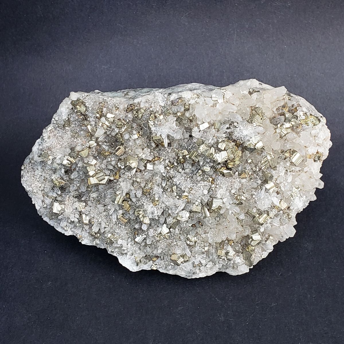 Pyrite on Quartz 169.1g 8.5x5x3.2cm
