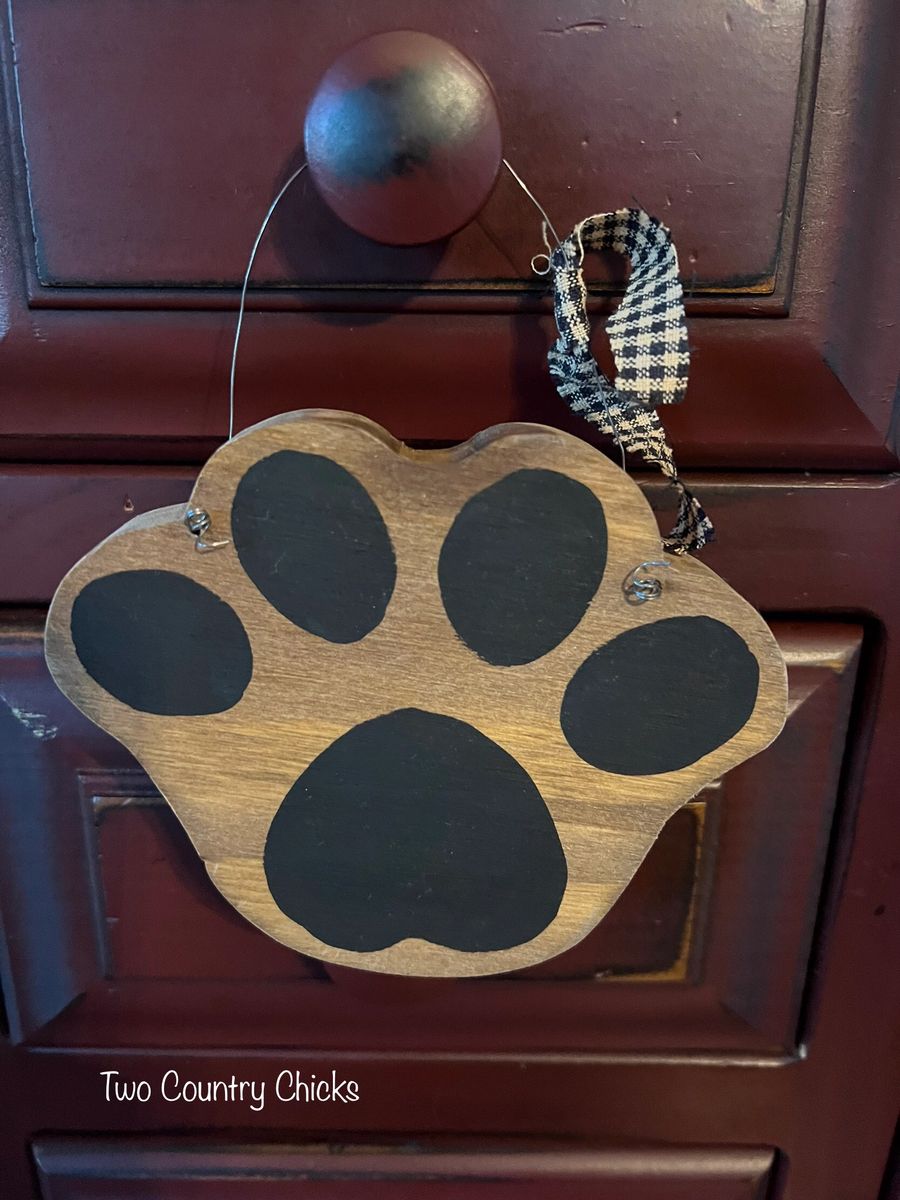 Hanging Wood Paw Print