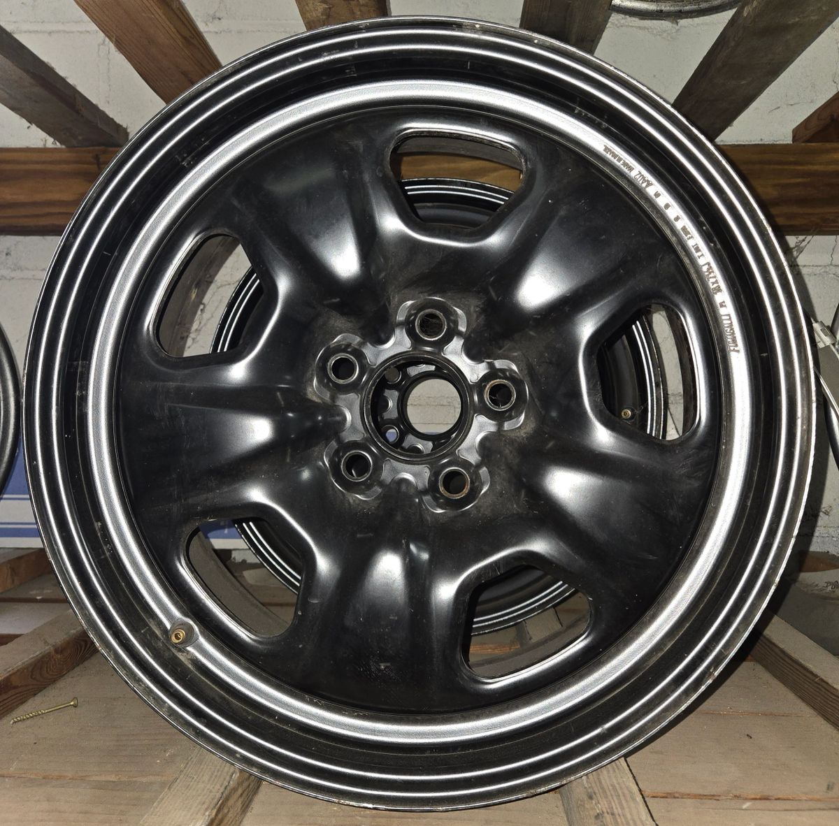 18" Fumagalli black five spoke steel wheels w/trim rings- only TWO ...