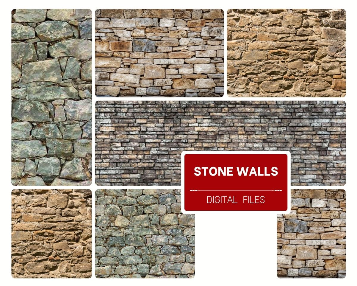 Digital File Stone Walls - DIGITAL FILE - 4 FILES