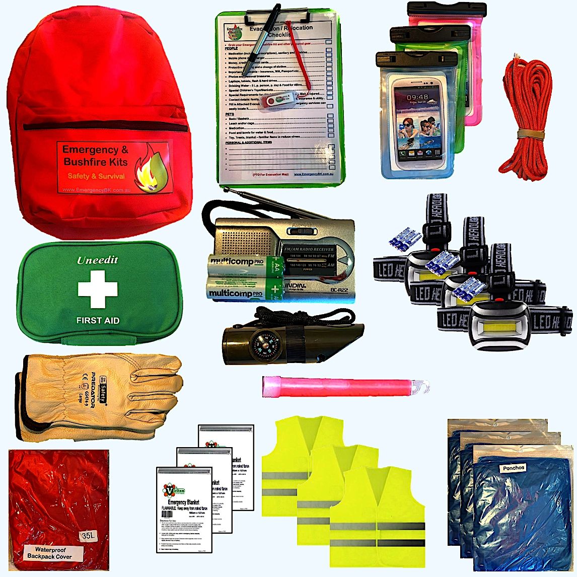 Storm/Flood Kit Essential 1-3 People (Cyclone Survival Kit)