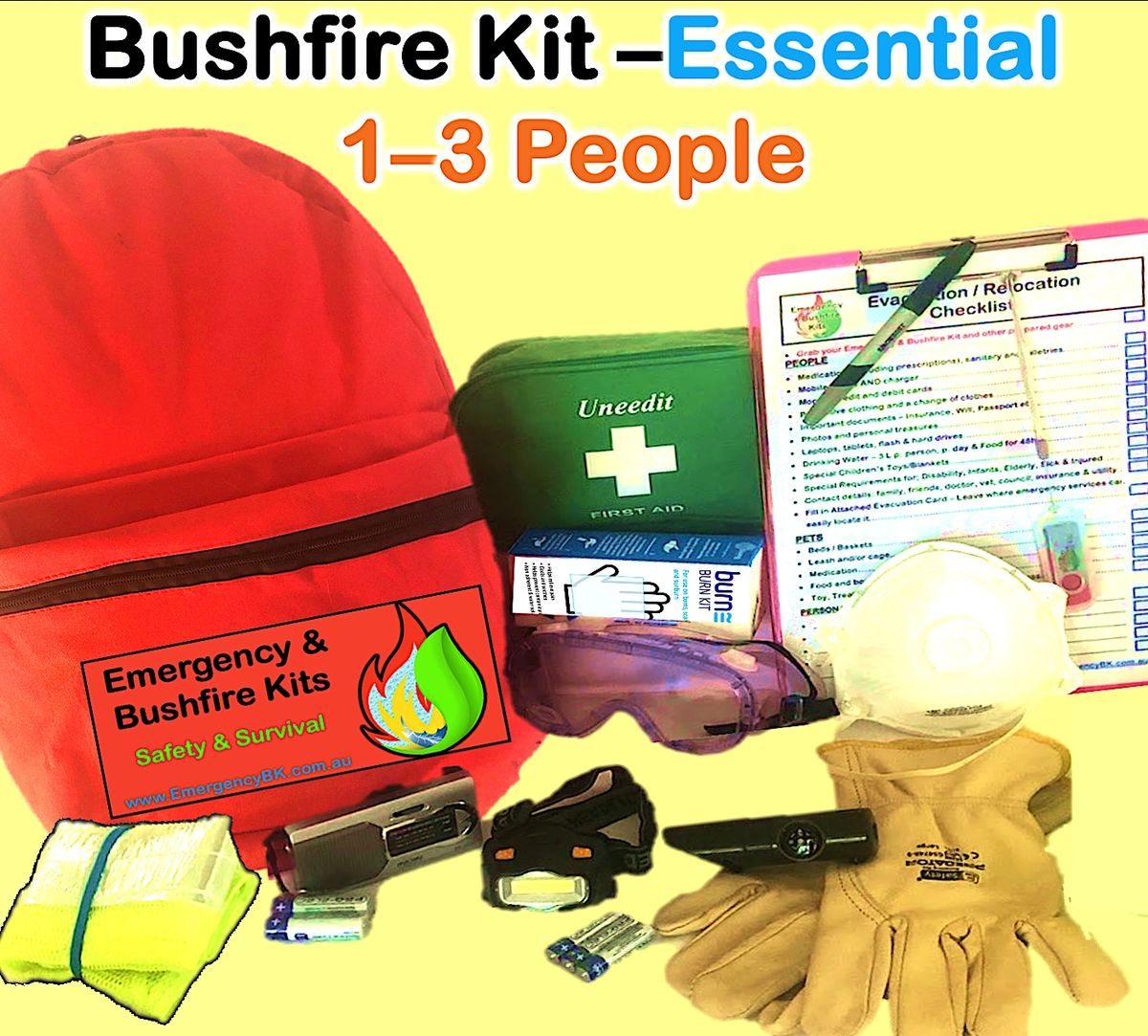 Bushfire Kit Essential 1-3 People (Emergency Kits)