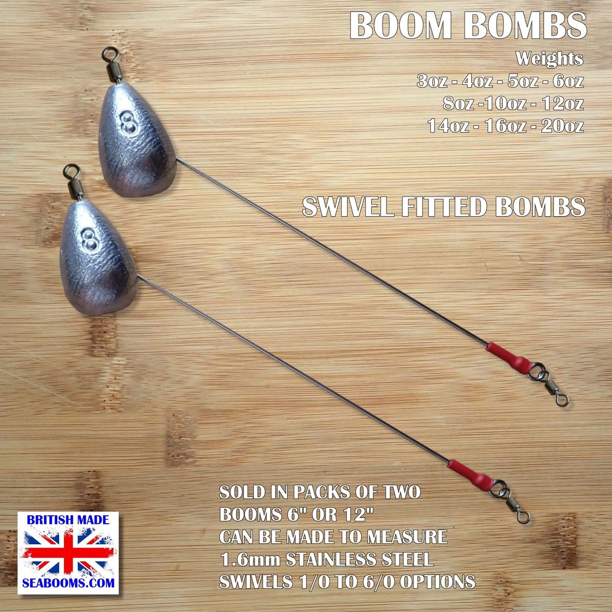 BOOM BOMBS FROM SEABOOMS TOUGH STRONG WEIGHTS WITH BUILT IN S/S BOOMS ...