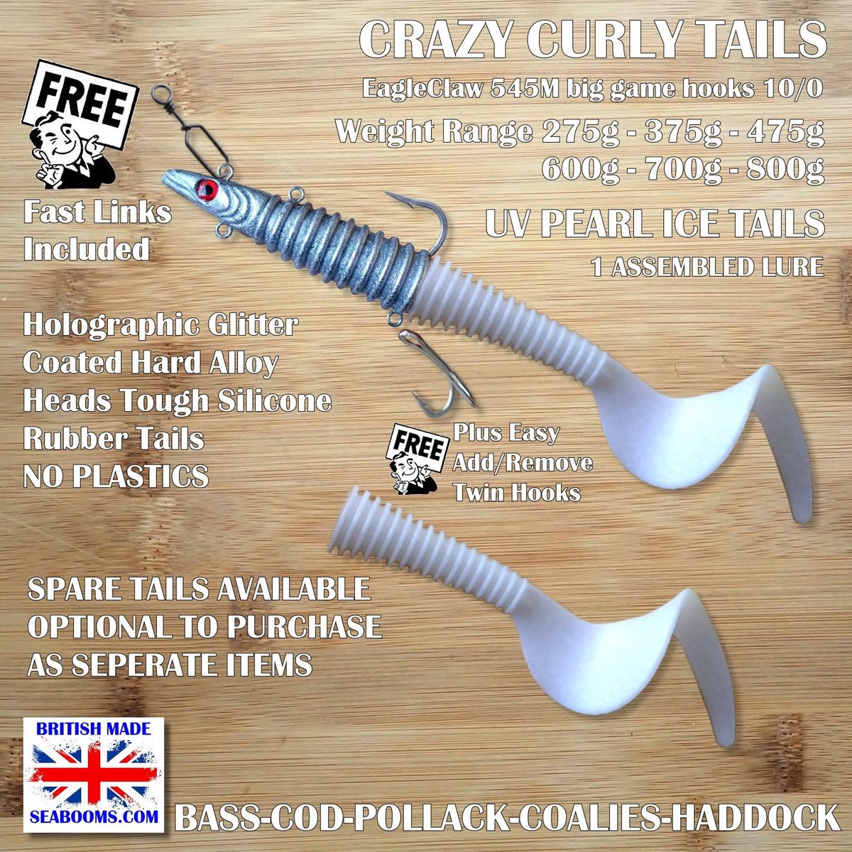CRAZY CURLY TAILS HEAVY DUTY LURES FOR THE BIGGER FISH