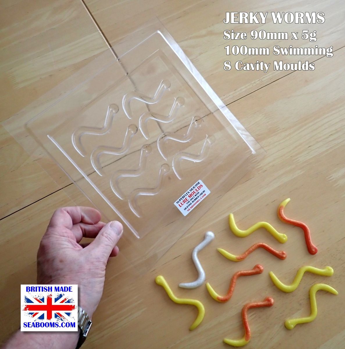 VACUUM FORMED MOULDS 8 CAVITY JERKY WORMS