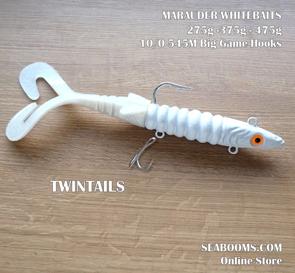 MARAUDER WHITEBAITS TWIN TAILS HEAVY DUTY LURES FOR THE BIGGER FISH