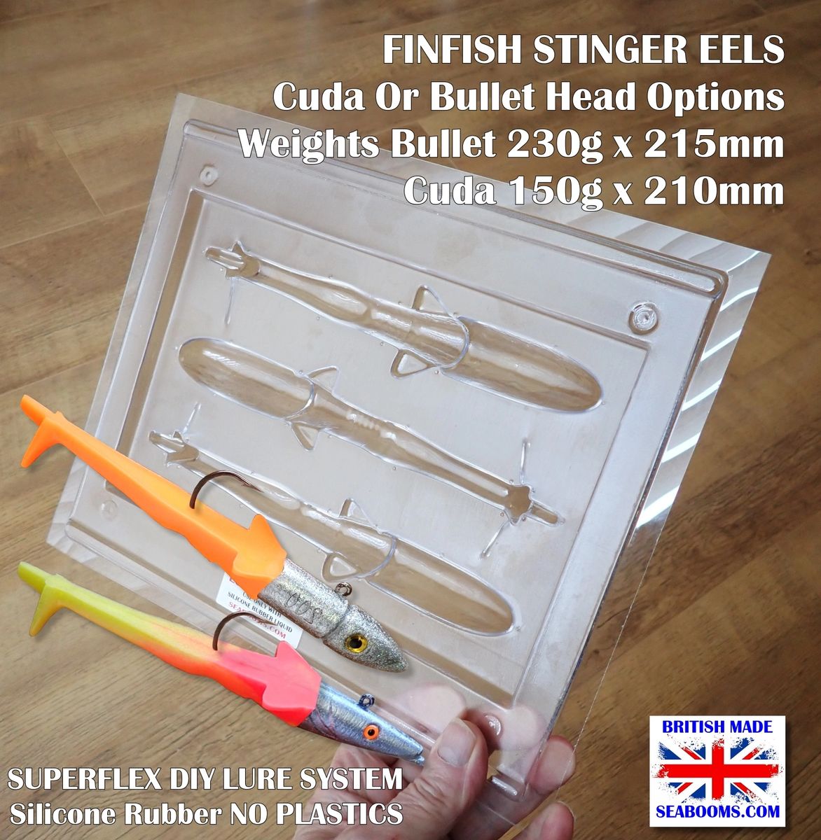 VACUUM FORMED MOULDS 3 CAVITY FINFISH EELS ACCEPTS 120G CUDA OR 200G ...