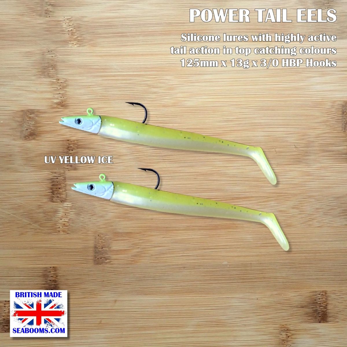 POWER TAIL EELS SILICONE BAITS WITH TUNGSTEN HEADS IN PACKS OF 2