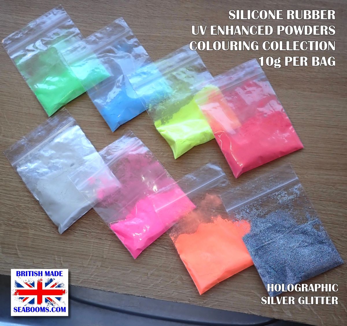 ECO FRIENDLY SILICONE RUBBER UV ENHANCED COLOURING POWDERS