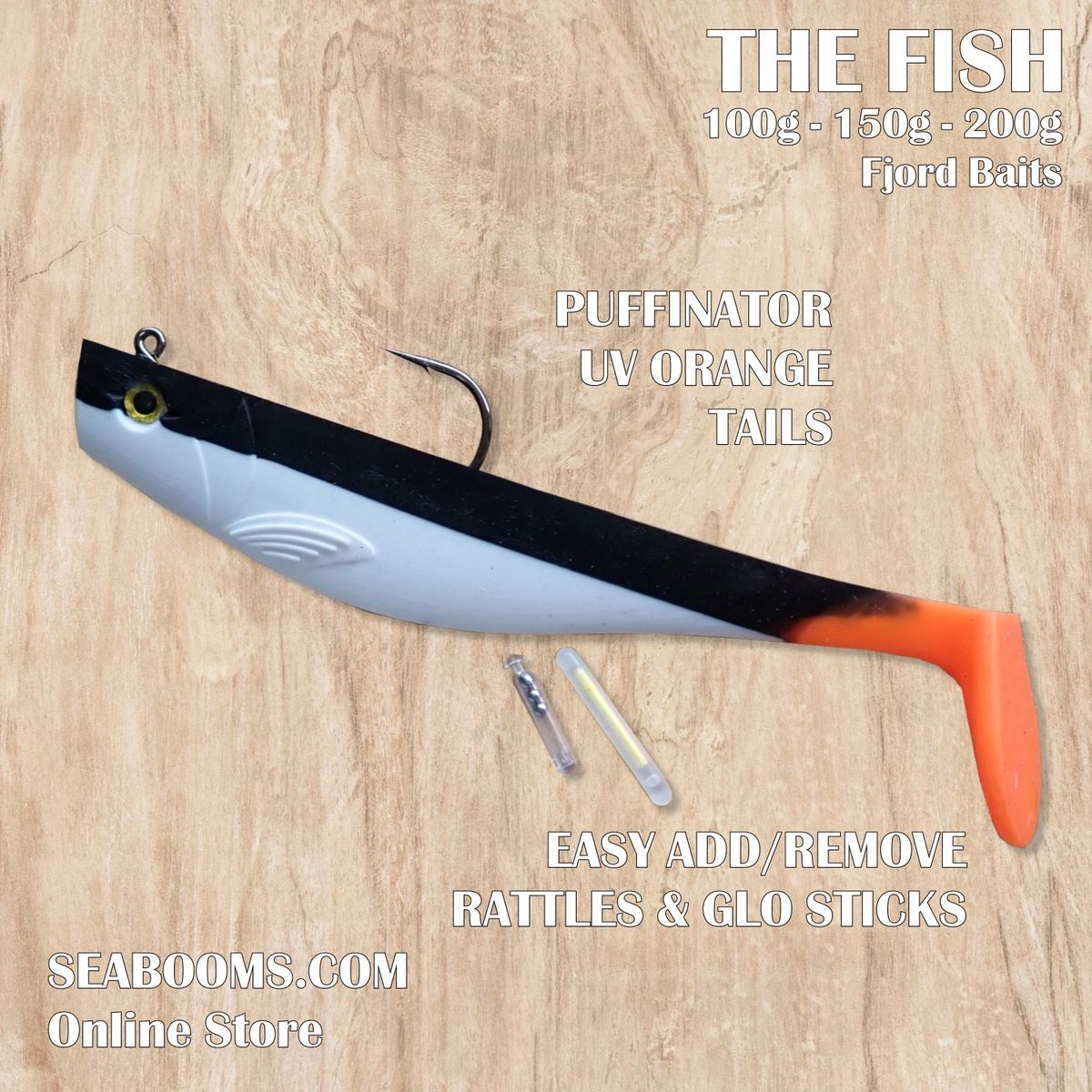 THE FISH FJORD BAITS IN THREE WEIGHTS WITH ADD OR REMOVE RATTLES & GLOW ...