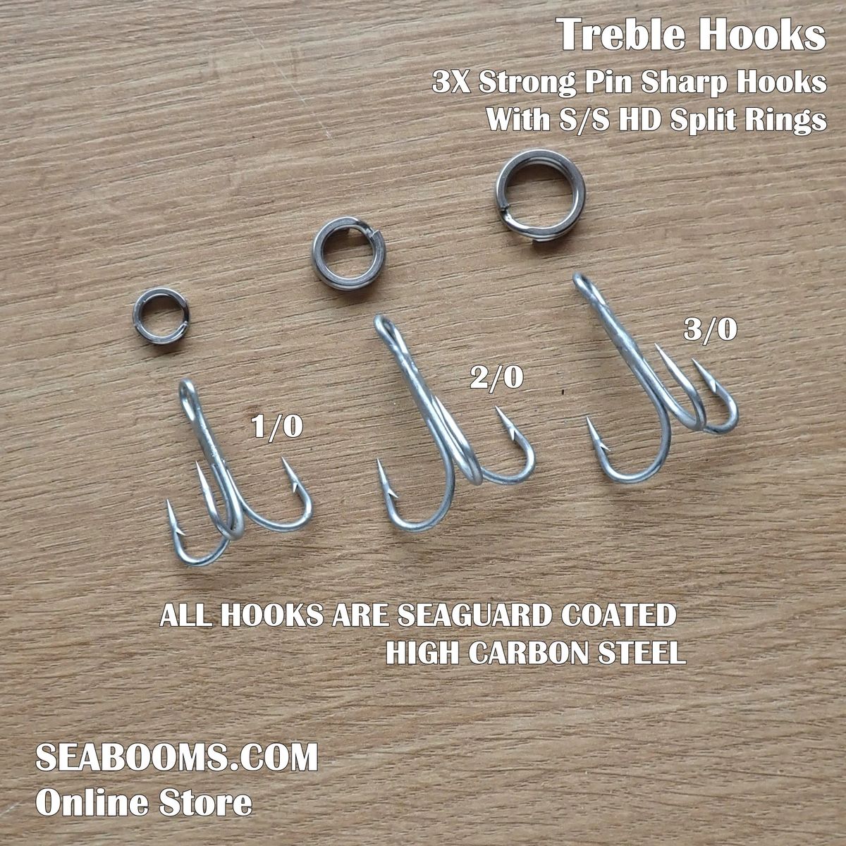 TREBLE HOOKS 3X STRONG PIN SHARP IN PACKS OF 5