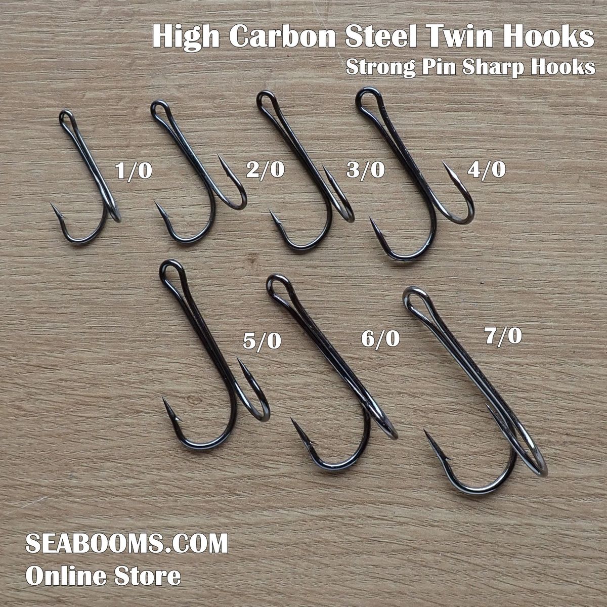TWIN HOOKS 2X STRONG HIGH CARBON STEEL ULTRA SHARP PACKS OF 5 OR 10