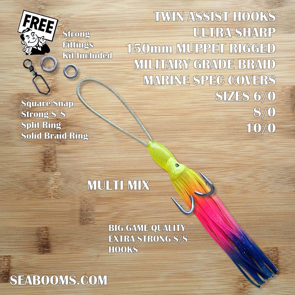 2 PACK SUPER STRONG TWIN HOOKS MUPPET RIGGED