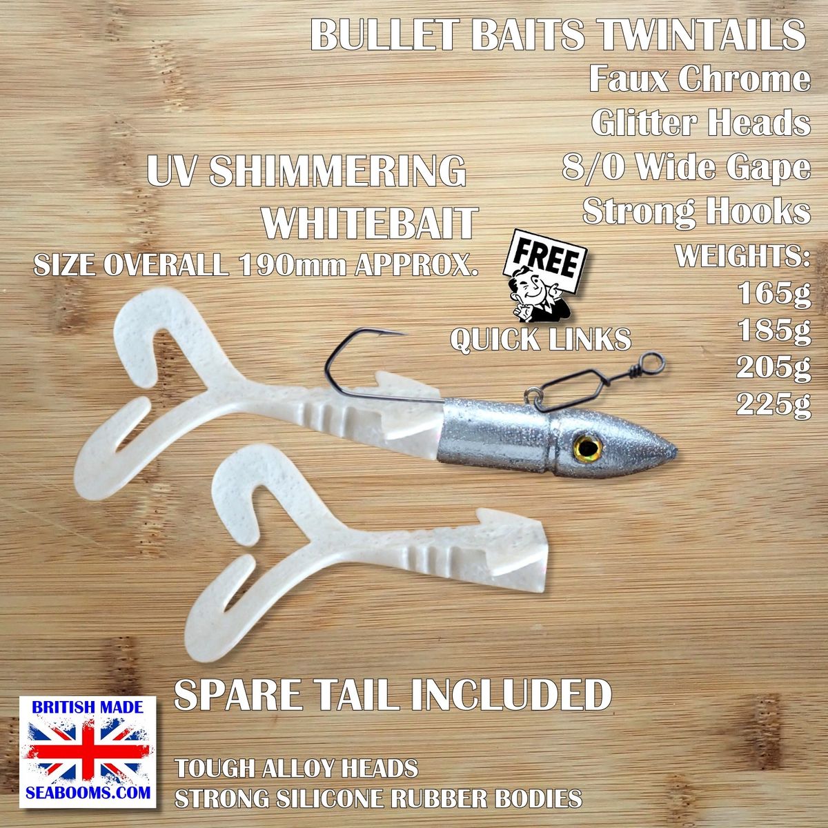 BULLET BAITS SILICONE RUBBER TWIN TAILS