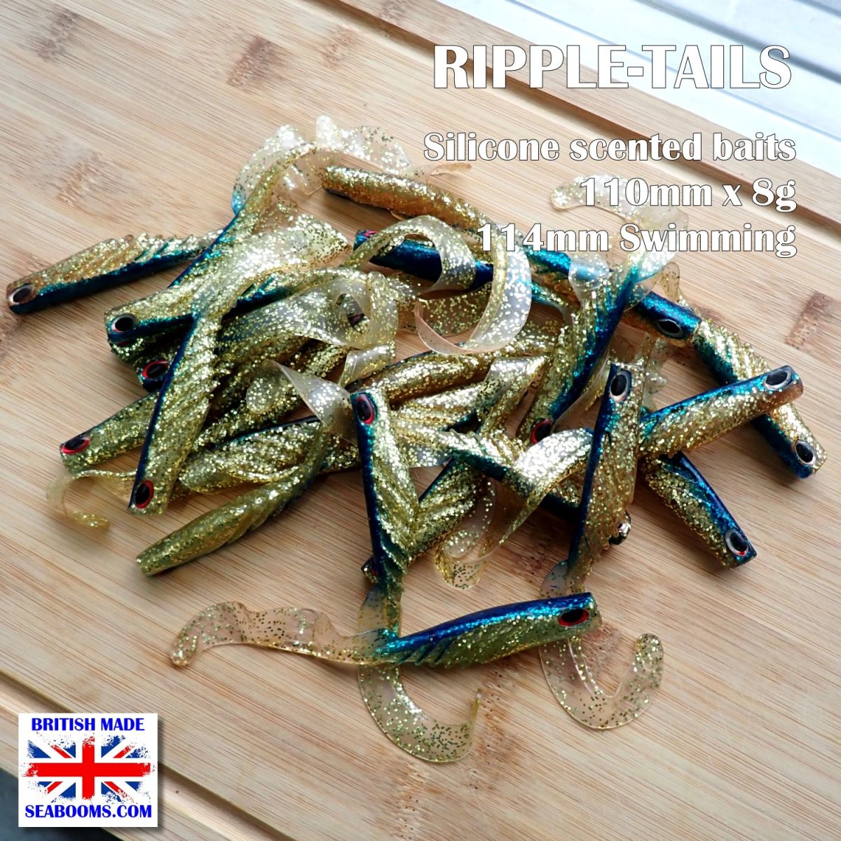 RIPPLE TAILS SILICONE SCENTED LURES 10 PACK MACKEREL BLUE