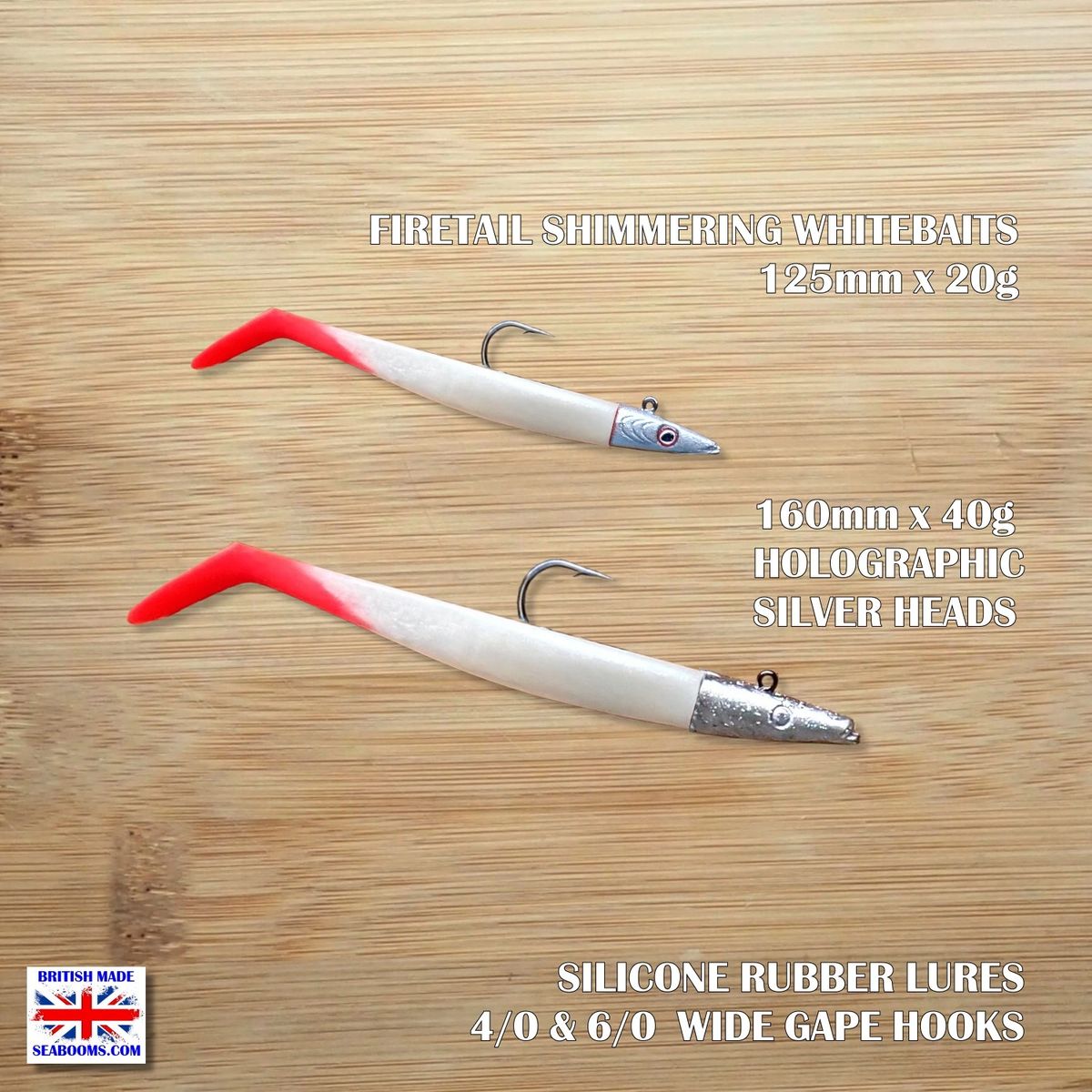 FIRETAIL SHIMMERING WHITEBAITS TURBO EELS SPARKLING SILVER HEADS