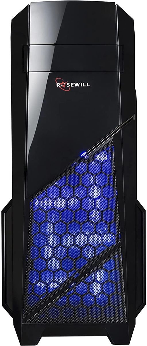 Rosewill ATX Case, Mid Tower Case with Blue LED Fan/Gaming Case for PC ...