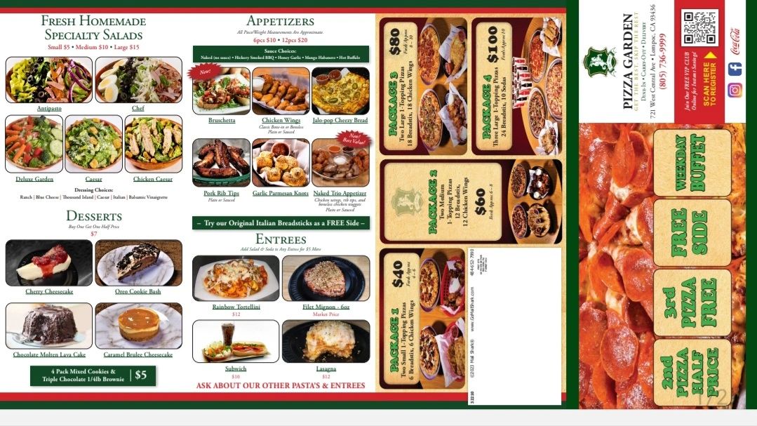 Pizza Garden Lompoc Ca Menu