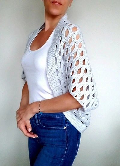 Open Shell Cocoon Cardigan Free Crochet Pattern