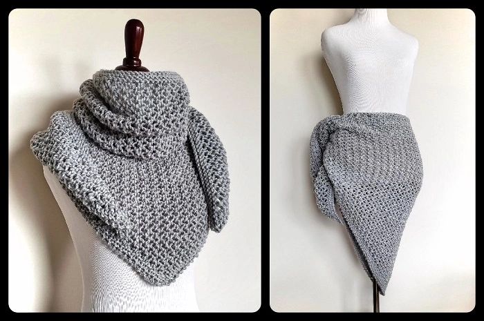 Free Knitting Pattern Triangular Shawl or Sarong