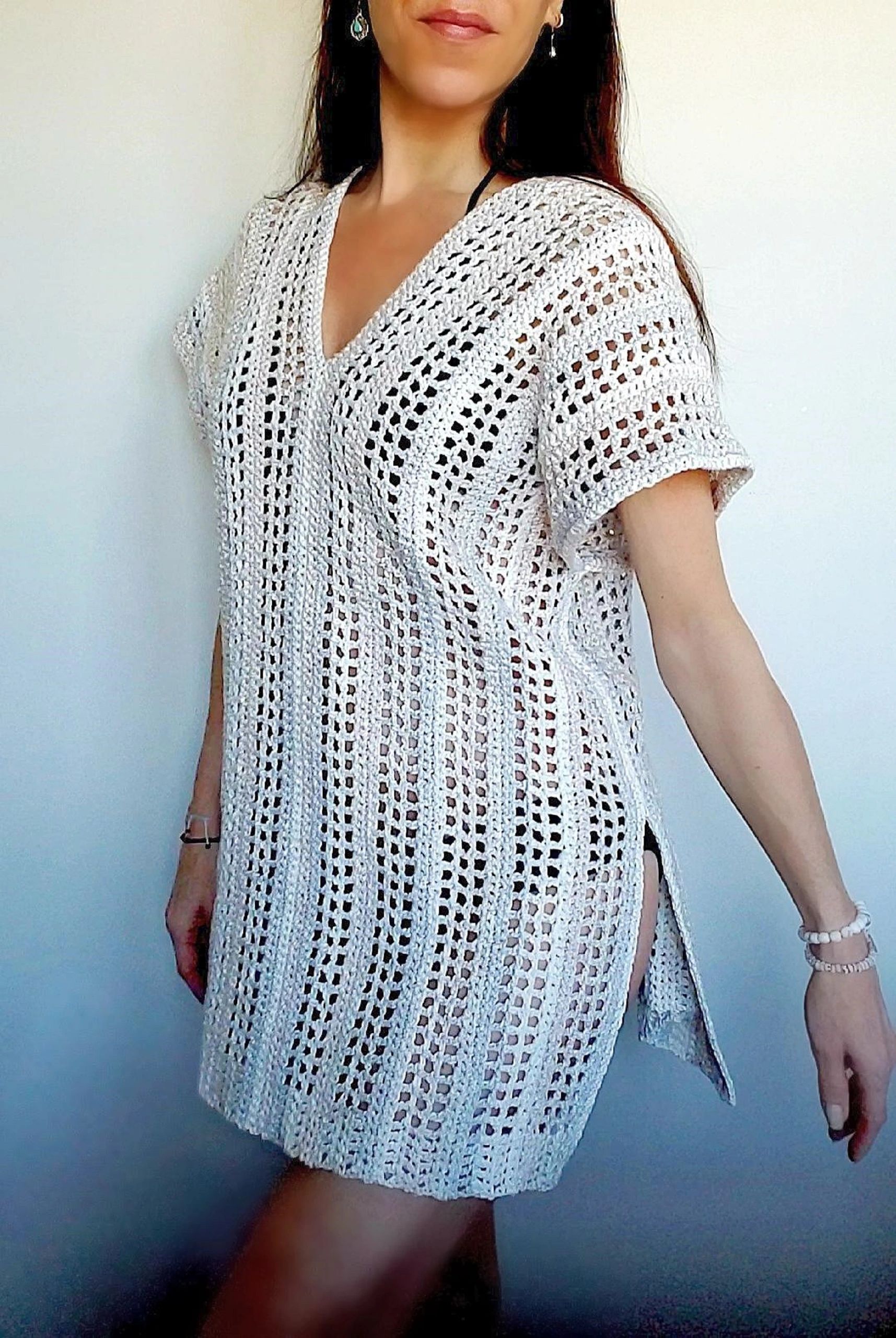 V Neck Beach Caftan Crochet Pattern