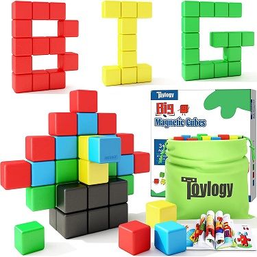 36PCS Upgraded Large Magnetic Blocks for Toddler Toys