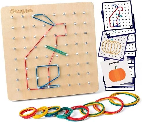 Coogam Wooden Geoboard Mathematical Manipulative Material Array Block ...
