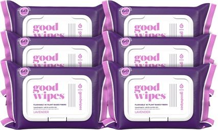Goodwipes Flushable Butt Wipes Lavender, 360 count (6 packs)