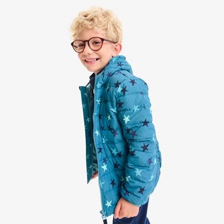 Primary Lightweight puffer jacket in confetti stars