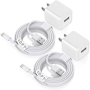 iPhone Charger 10ft, [Apple MFi Certified] Long Lightning Cable