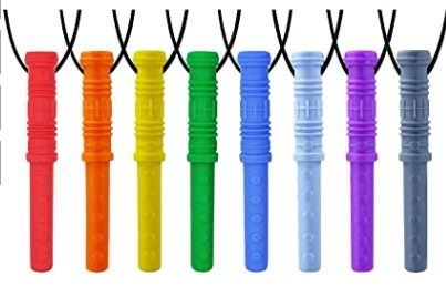 Sensory Chew Necklace by GNAWRISHING, 8 Pack Cylinder Chew Necklaces ...