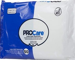 ProCare Washcloth Wipe, 8"x12", Soft Pack, Vitamin E/Aloe
