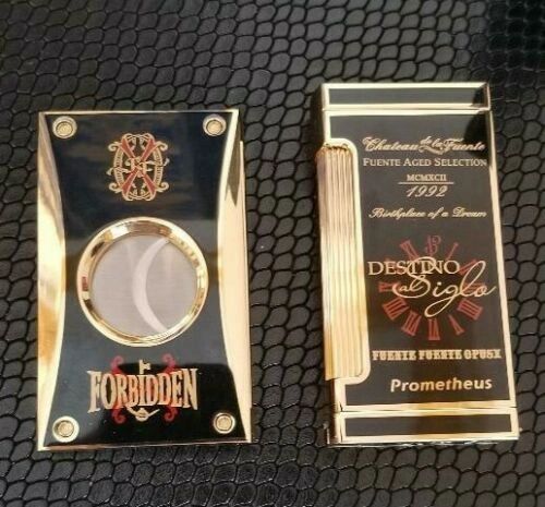 PROMETHEUS FUENTE OPUS X CIGAR CUTTER N LIGHTER SET BLACK LIMITED ...