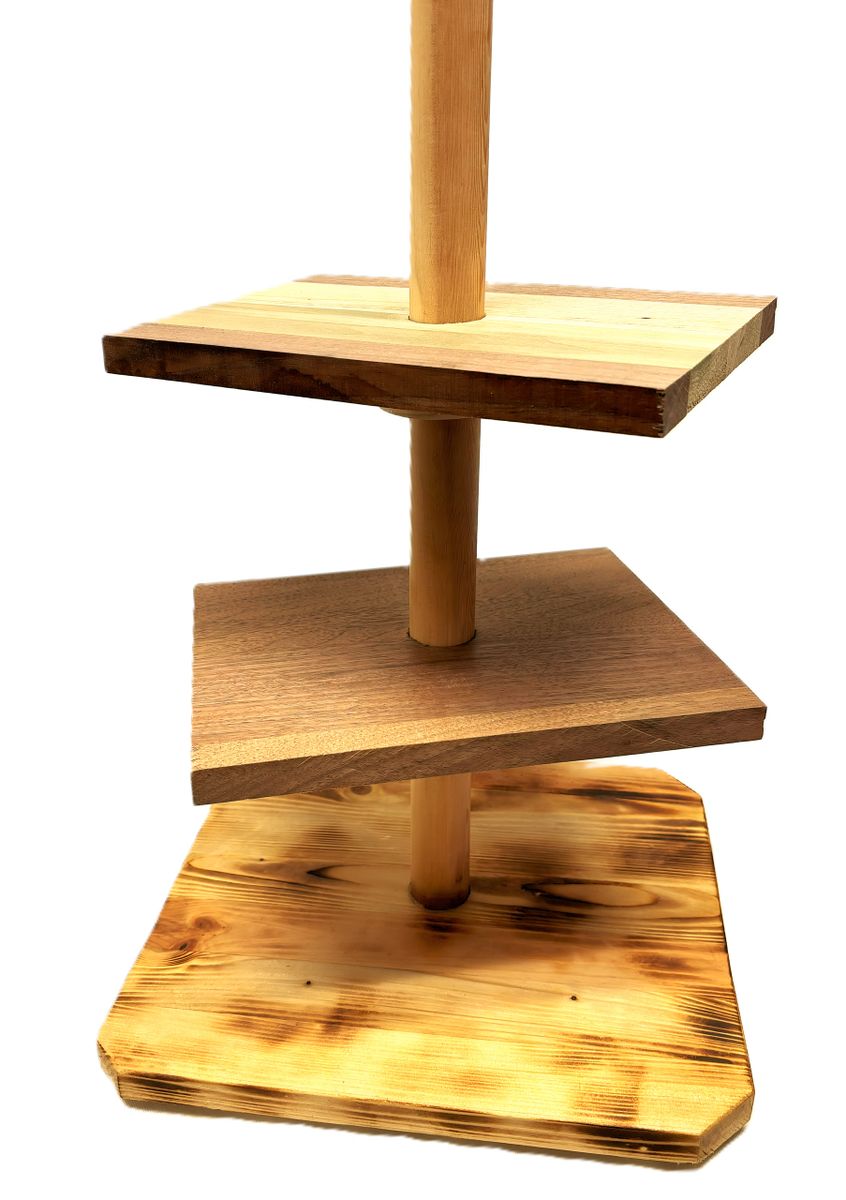Rustic Three Tier Square Handmade Display Stand