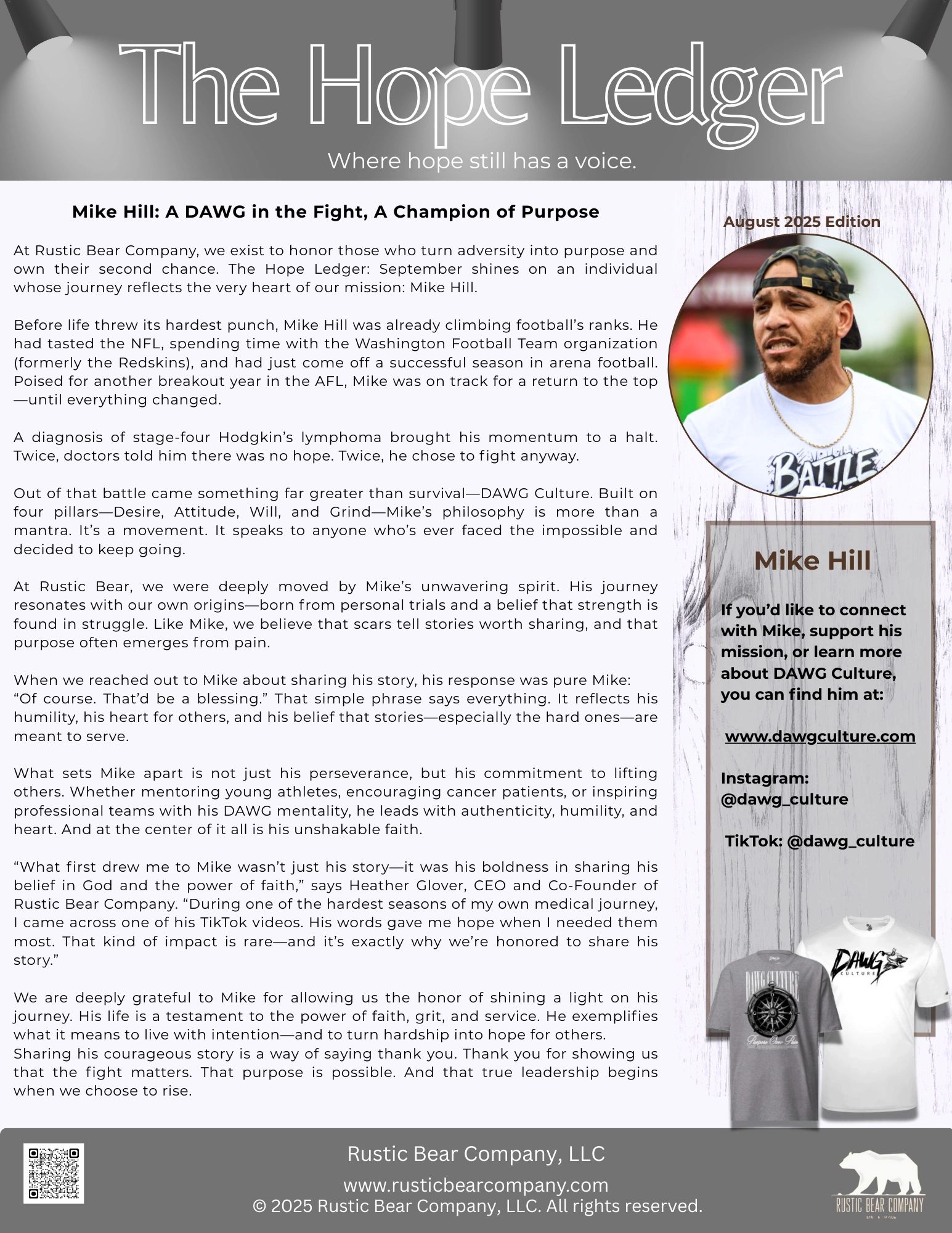 The Hope Ledger: Mike Hill, A DAWG with Purpose