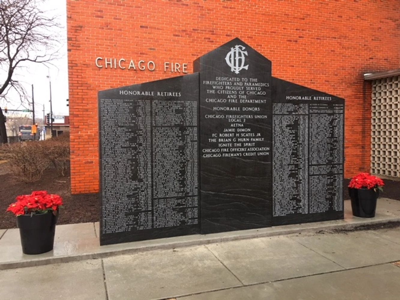 Chicago Fire Department Retiree Memorial Inscription Wall