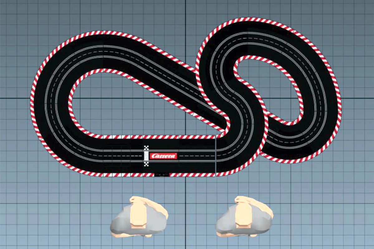 Cactus Analog Raceway a Super 1/32 or 1/24 slot car track for 5' x 10 table