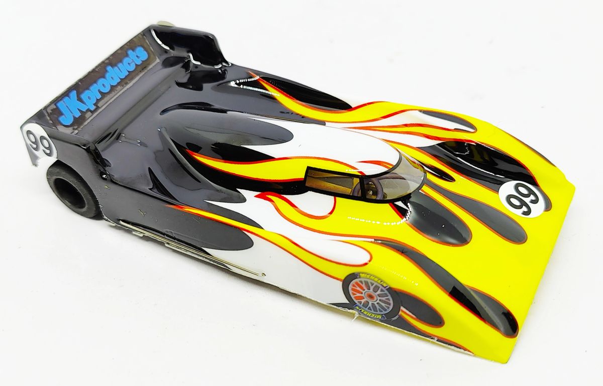 JK Direct Drive 1/32 slot car - Mazda Dyson Black, Yellow, White, Red