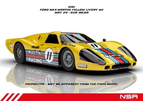 NSR GT40 MKIV MARTINI RACING LIVERY Yellow #11 SW SHARK 21.5 EVO