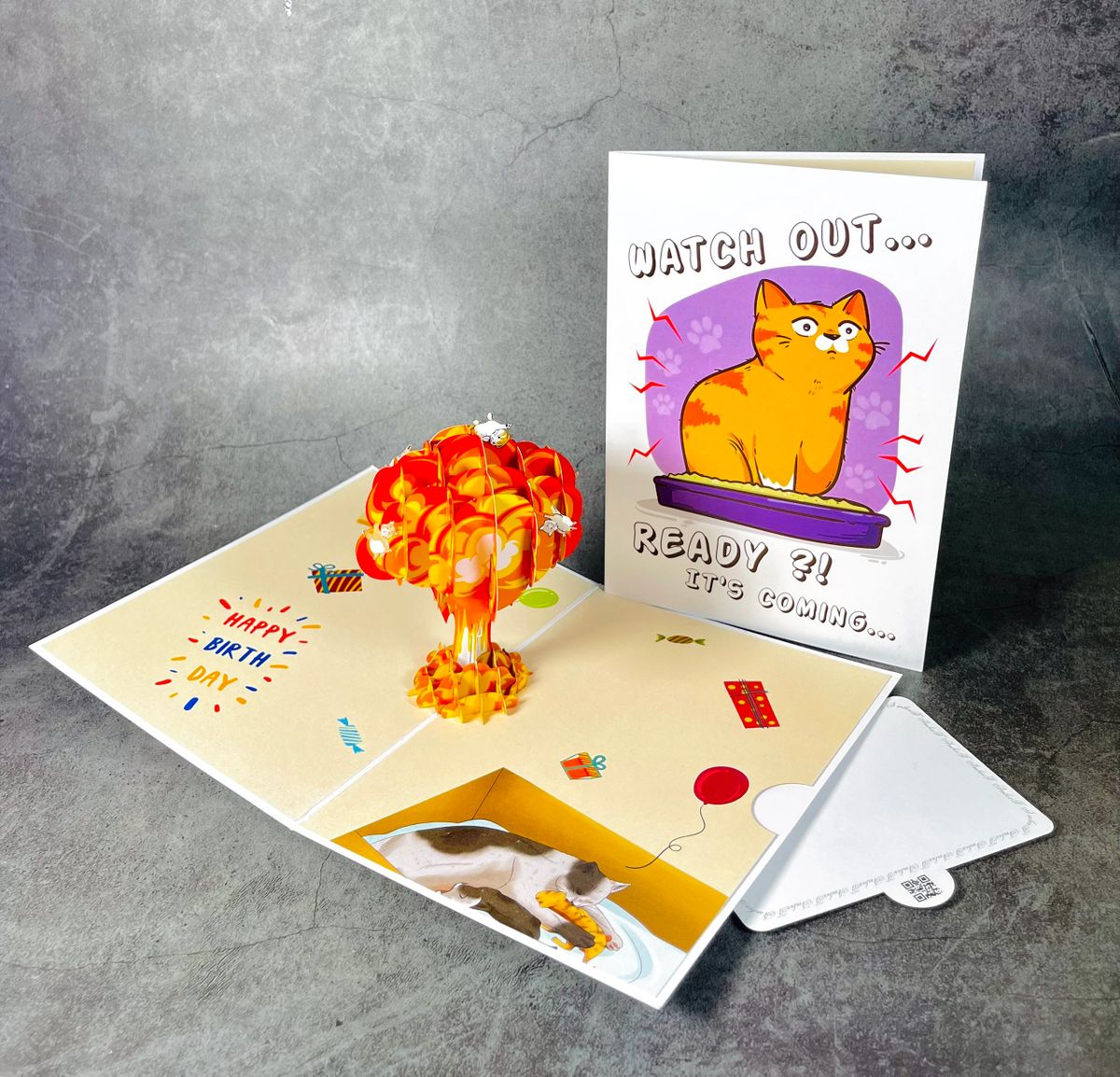 Cat Bomb Birthday 3D Pop Up Card