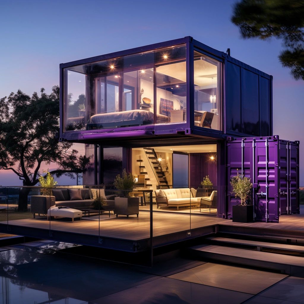 Purple Modern Glass Villa
