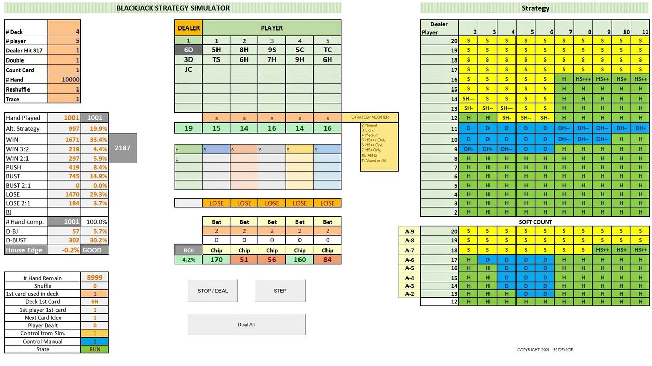 MS Excel for Blackjack Strategy Simulator🈶 Descubra a emoção do jogo ...