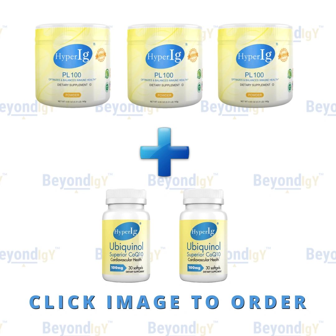 3 Canisters of HyperIg PL100 + 2 Bottles of HyperIg Ubiquinol