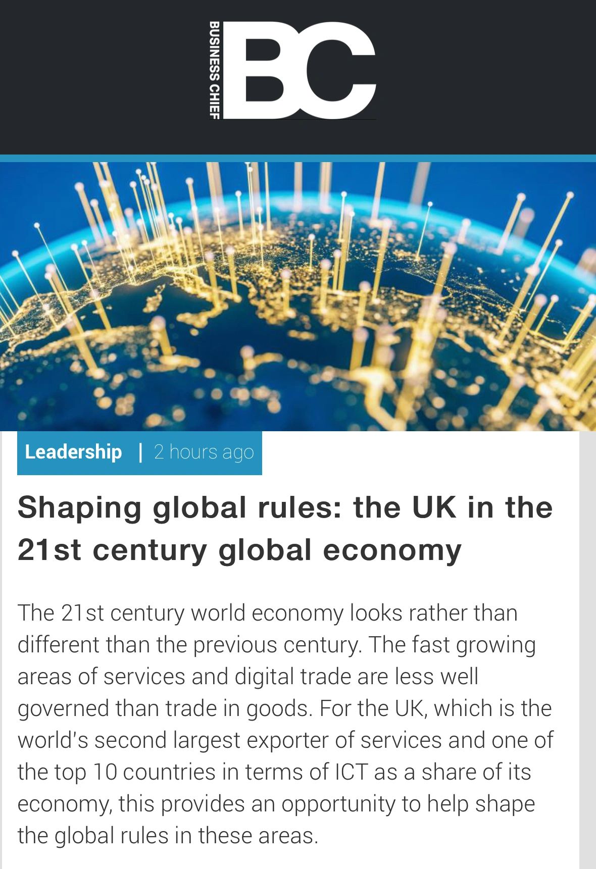 Shaping global rules: the UK in the 21st century global economy